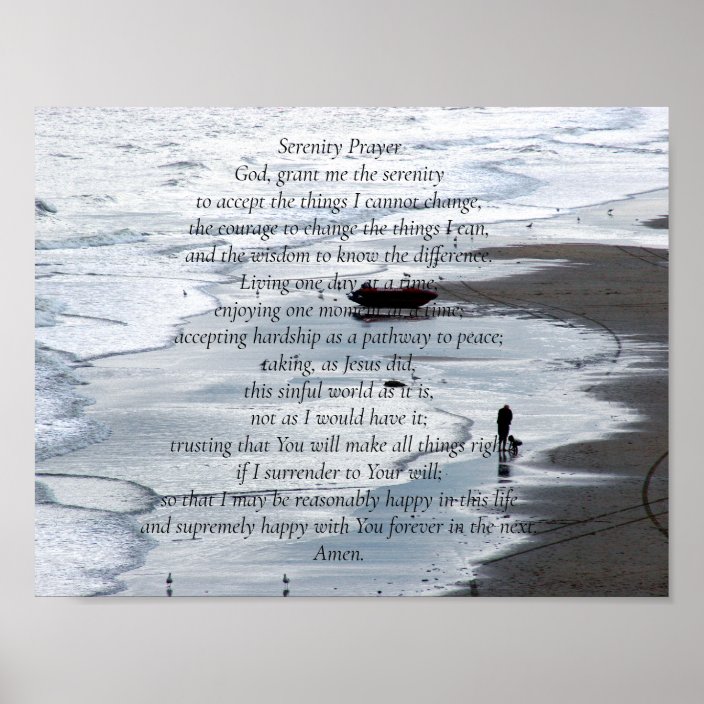 Serenity Prayer _ Peacefull Beach Scene Poster | Zazzle.com