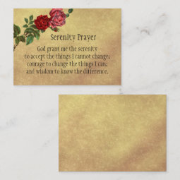 Serenity Prayer Pink Red Roses Holy Card | Zazzle