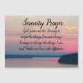 Serenity Prayer Pink Seascape Sunset Magnetic Card | Zazzle