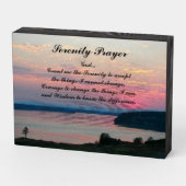 Serenity Prayer Pink Seascape Sunset Wooden Box Sign | Zazzle