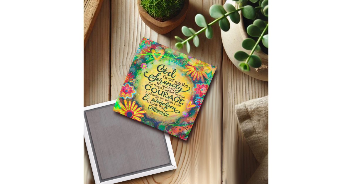 Serenity Prayer Pretty Religious FaithInspirivity Magnet | Zazzle