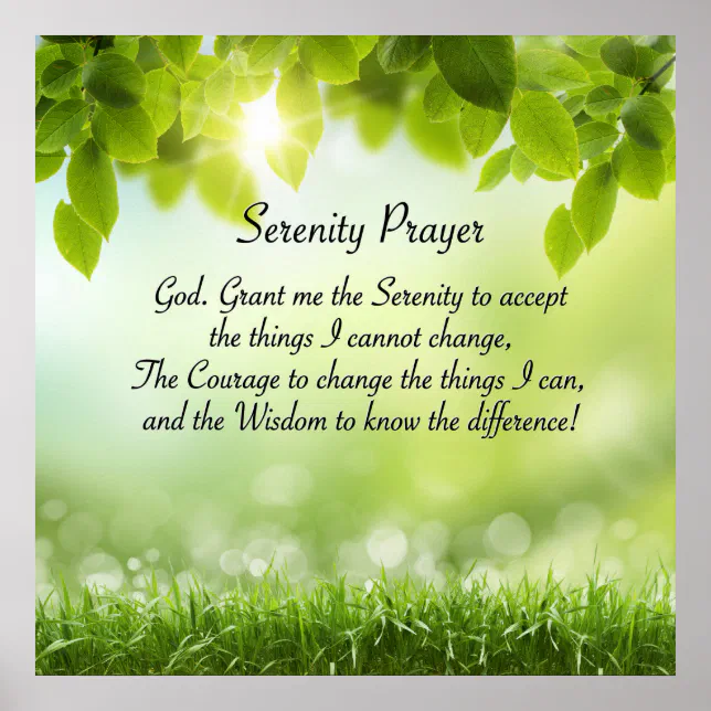 Serenity Prayer - Spring. Poster | Zazzle