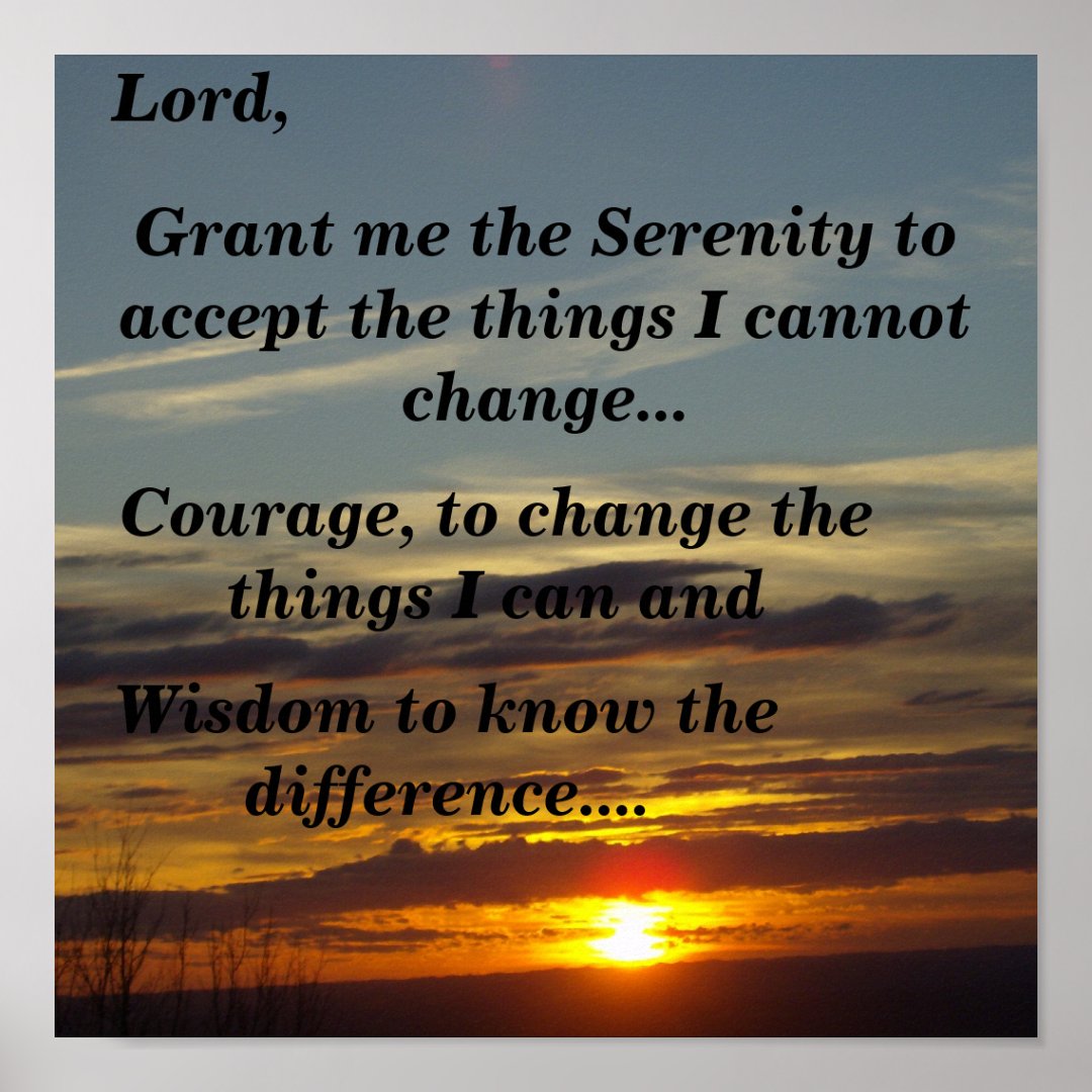 Serenity Prayer (sunset) Poster | Zazzle