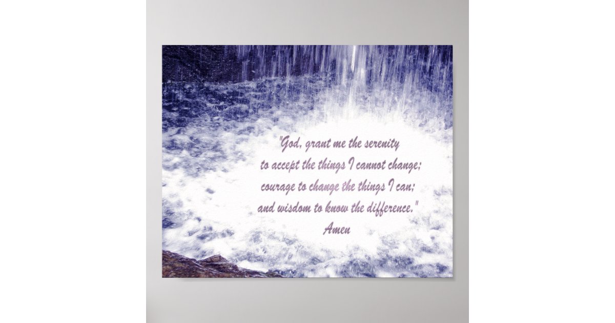 Serenity Prayer-waterfalls print | Zazzle