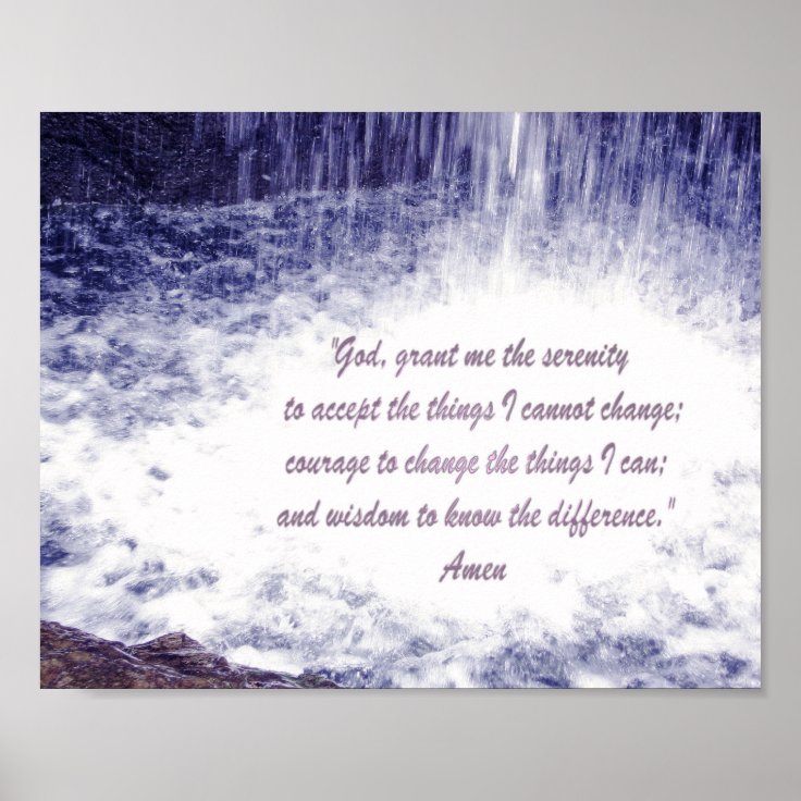 Serenity Prayer-waterfalls print | Zazzle