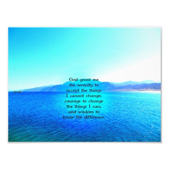 Serenity Prayer With Blue Ocean and Amazing Sky Photo Print | Zazzle.com