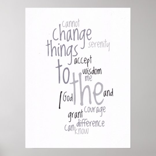 Serenity Prayer Word Art Poster | Zazzle.com
