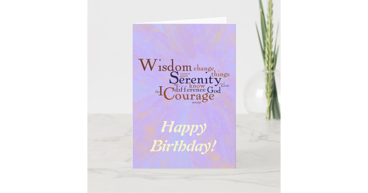 Serenity Prayer Wordle on abstract Card | Zazzle