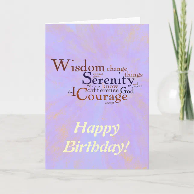 Serenity Prayer Wordle on abstract Card | Zazzle