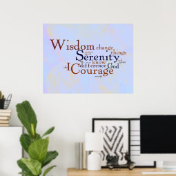 Serenity Prayer Wordle on abstract Poster | Zazzle