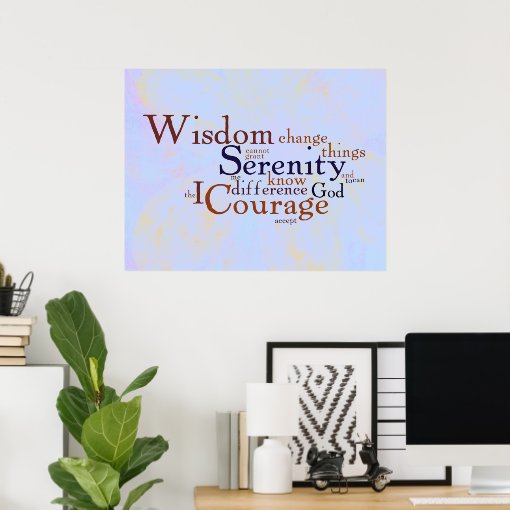 Serenity Prayer Wordle on abstract Poster | Zazzle