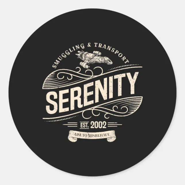 Serenity Sgling And Transport Firefly Classic Round Sticker | Zazzle