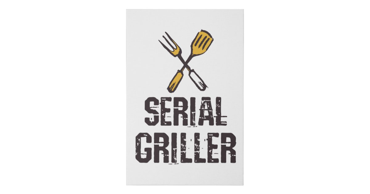 Serial griller Grill BBQ master Grill cutlery Faux Canvas Print | Zazzle