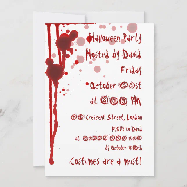 Serial Killer Halloween Party Invitation | Zazzle