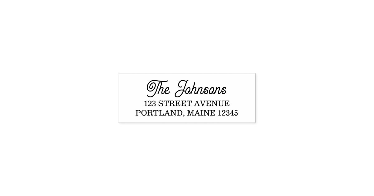 Serif and Classic Cursive Last Name Return Address Self-inking Stamp ...