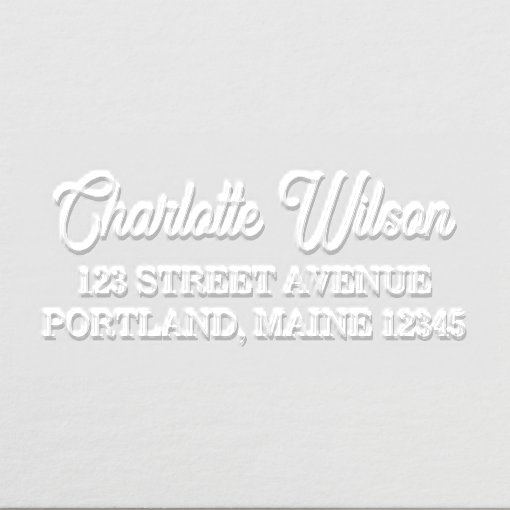 Serif & Classic Cursive First Name Return Address Embosser | Zazzle