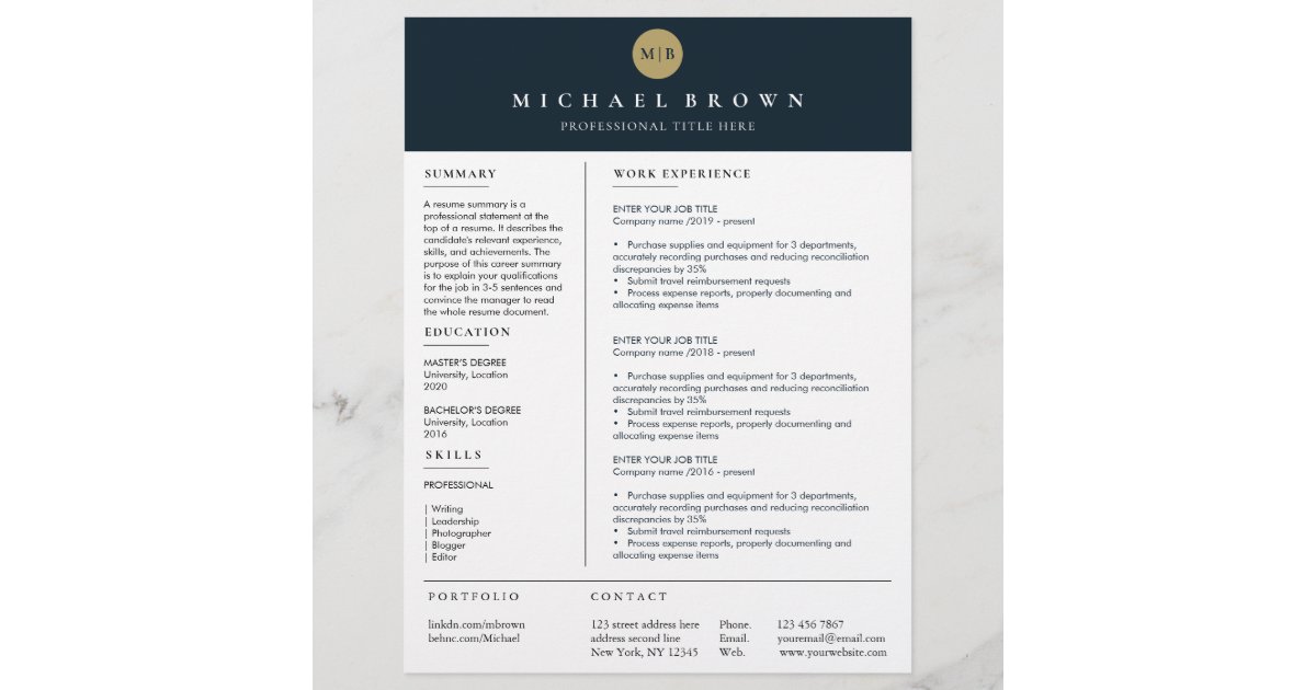 Serious resume Cv Template simple clear | Zazzle