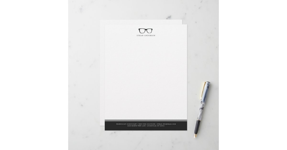 Serious Spectacles | Funny Custom Name Letterhead | Zazzle