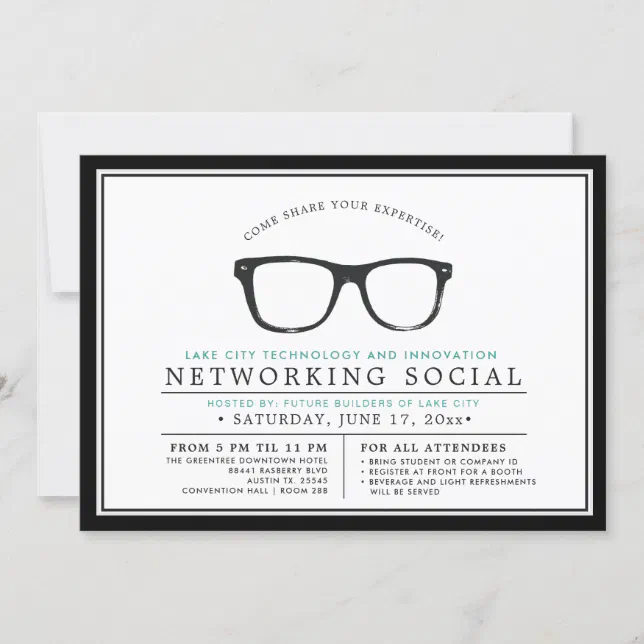 Serious Spectacles | Local Business Social Event Invitation | Zazzle