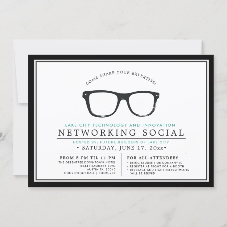 Serious Spectacles | Local Business Social Event Invitation | Zazzle