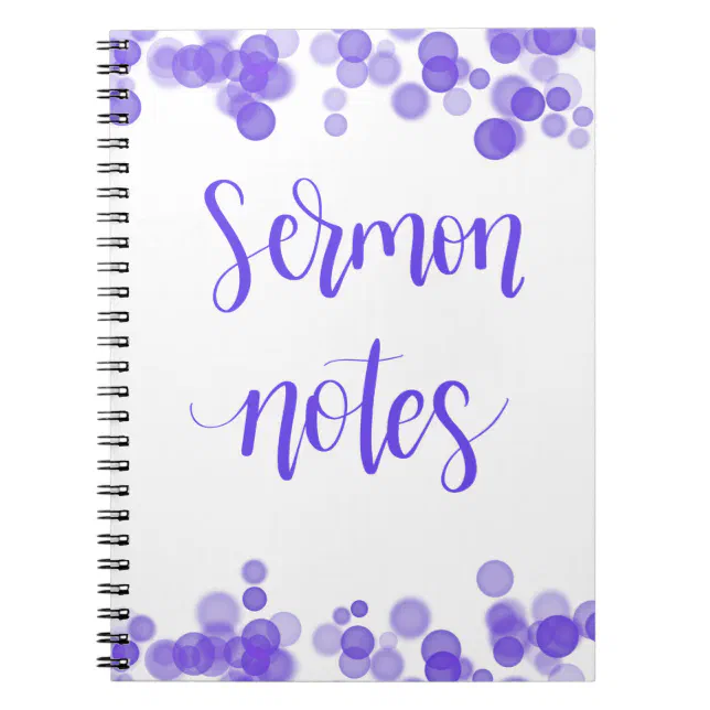 Sermon Notes Notebook, Hand Lettered Notebook | Zazzle