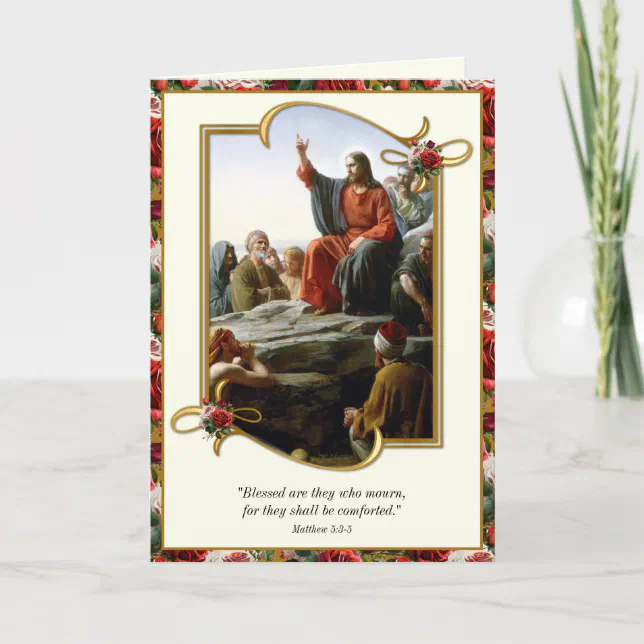 Sermon on the Mount Sympathy Funeral Beatitudes Card | Zazzle