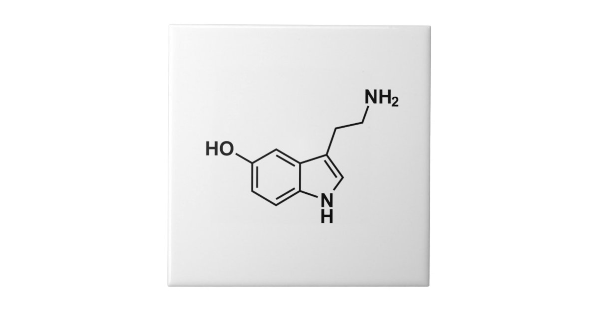 serotonin chemical formula science symbol elements ceramic tile | Zazzle