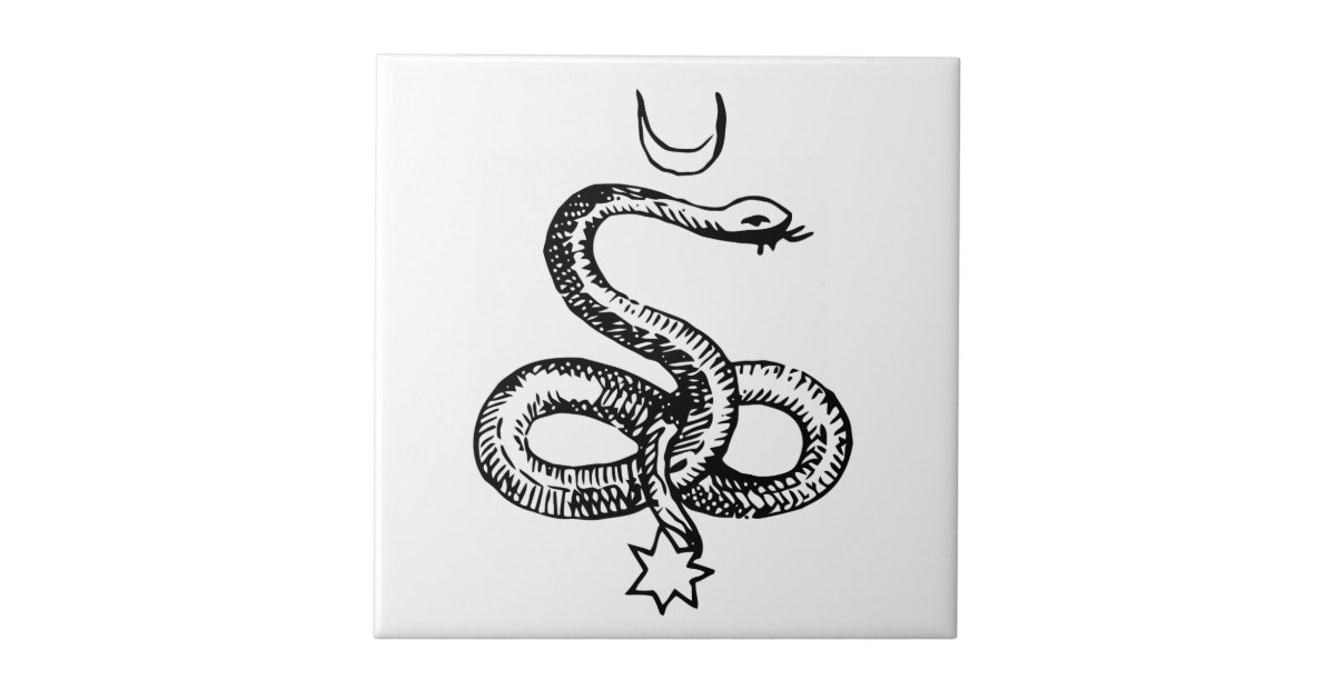Serpent - Pagan Symbols Tile | Zazzle