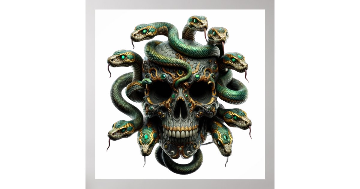 Serpent Skull Poster | Zazzle