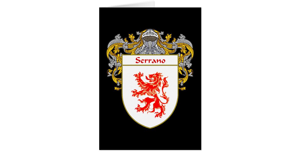 Serrano Coat of Arms (Mantled) | Zazzle