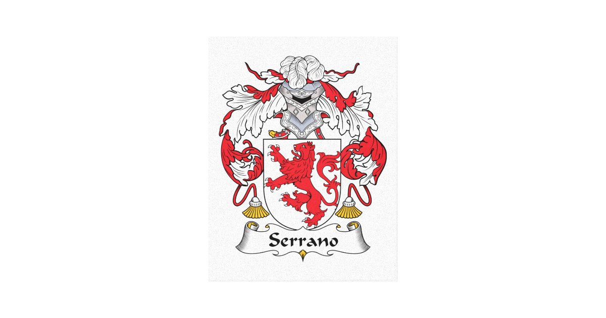 Serrano Family Crest Canvas Print | Zazzle