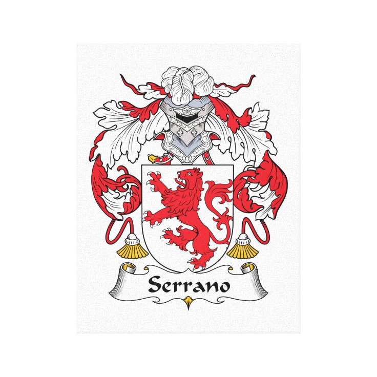 Serrano Family Crest Canvas Print | Zazzle