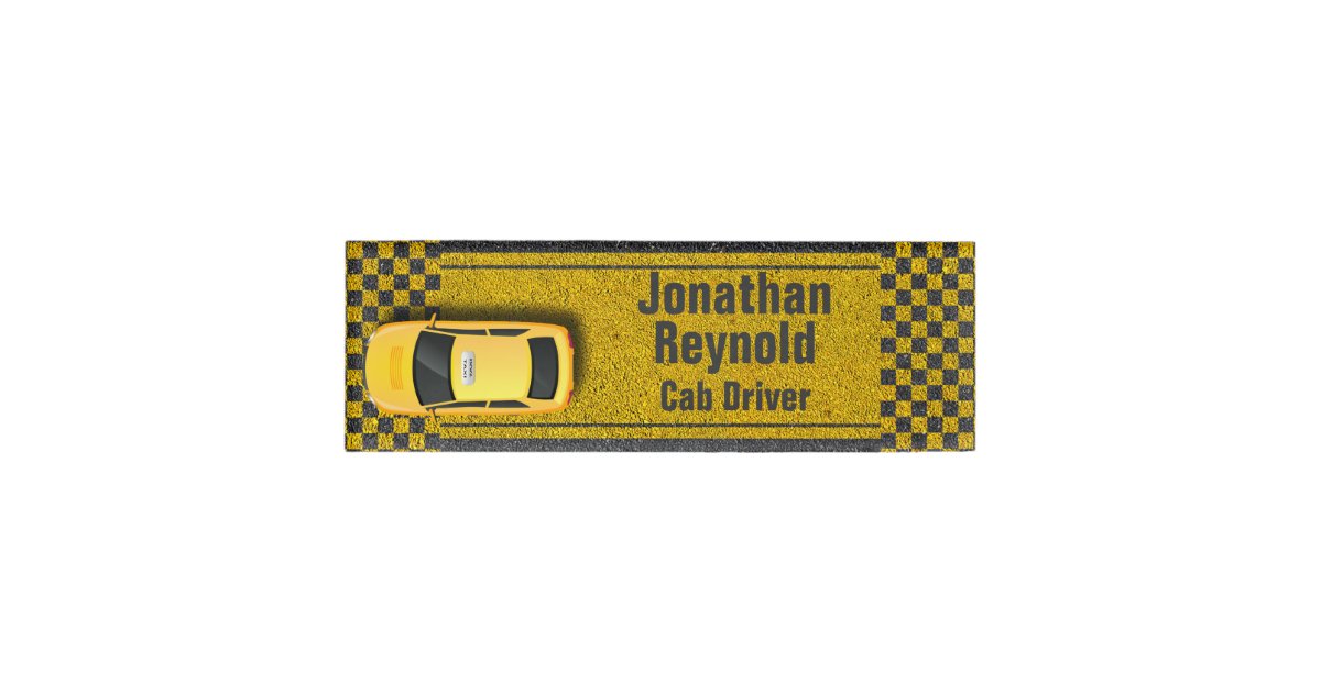 Service Cab Driver Business Yellow Taxi Name Tag | Zazzle