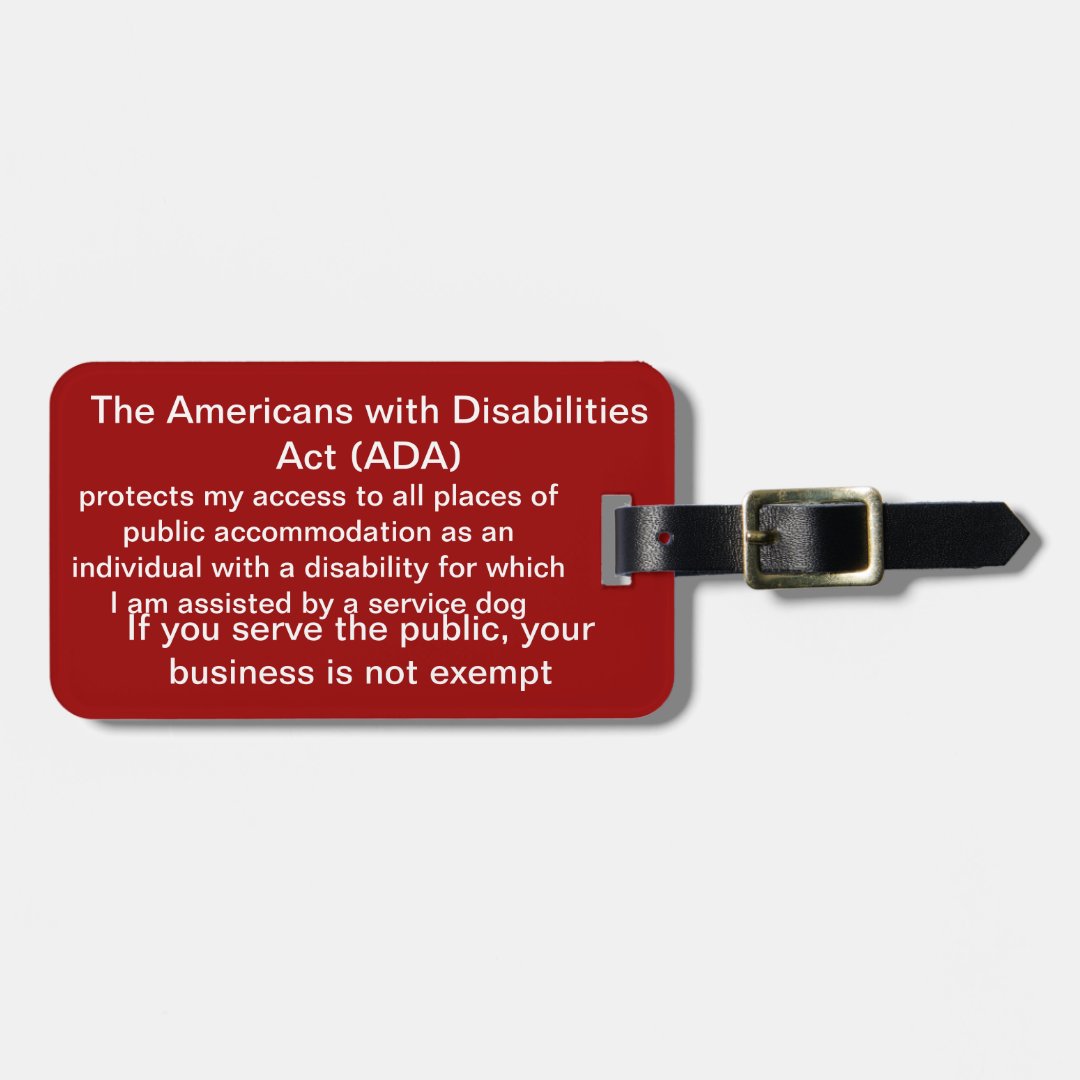Service dog ADA Customizable law tag | Zazzle