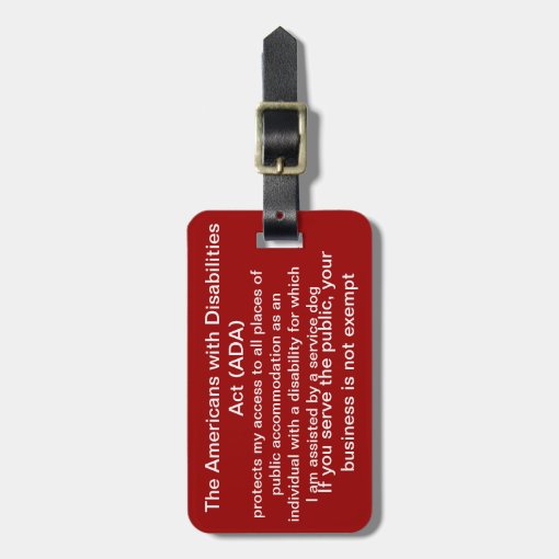 Service dog ADA Customizable law tag | Zazzle