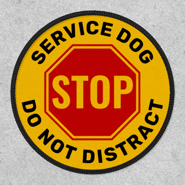 Service Dog - Do Not Distract Red Gold Velcro Patch | Zazzle