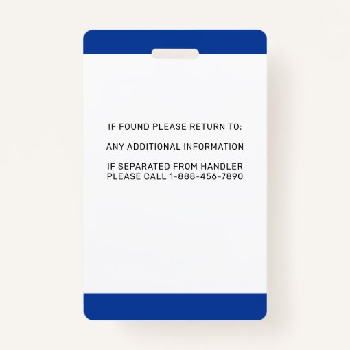 Service Dog In Training Business Logo Photo ID Badge | Zazzle