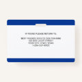 Service Dog In Training ID Blue Personalized Photo Badge | Zazzle