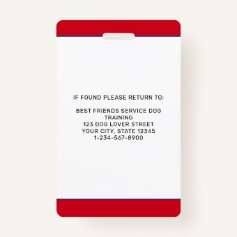 Service Dog In Training Personalized Photo ID Card Badge | Zazzle