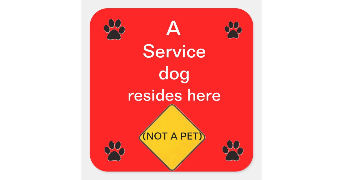 Service dog lives here sticker | Zazzle