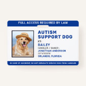 Service Dog Personalized Photo Autism Support Dog Badge | Zazzle