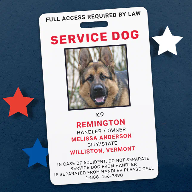 Service Dog Photo ID Badge | Zazzle