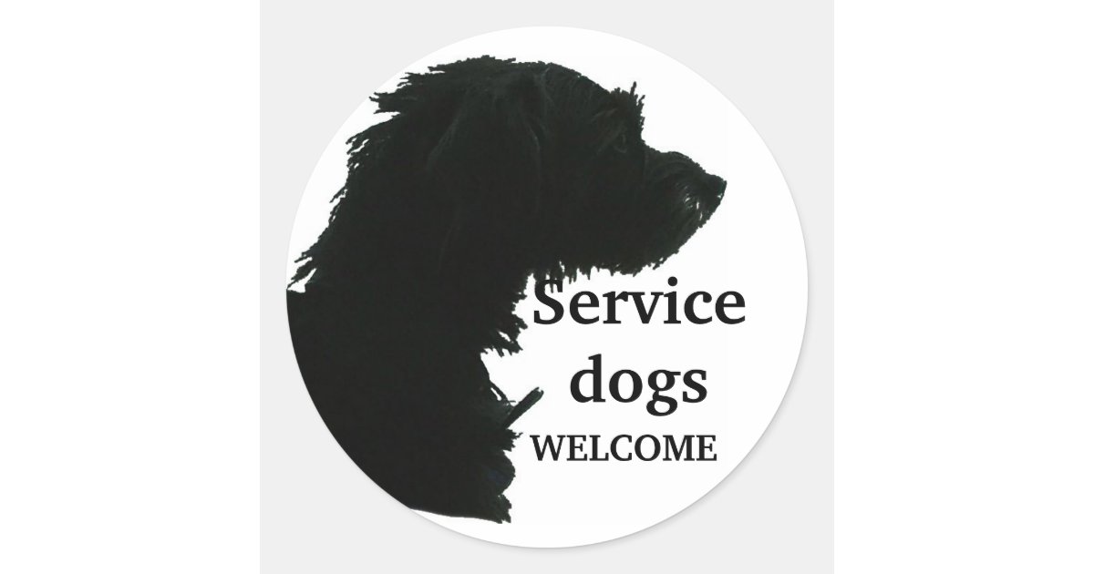 Service Dogs Welcome Classic Round Sticker | Zazzle