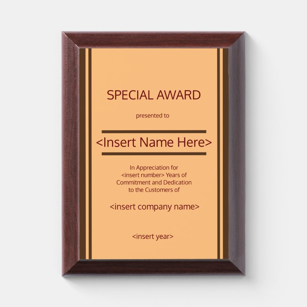 Service Excellence Award Plaque | Zazzle