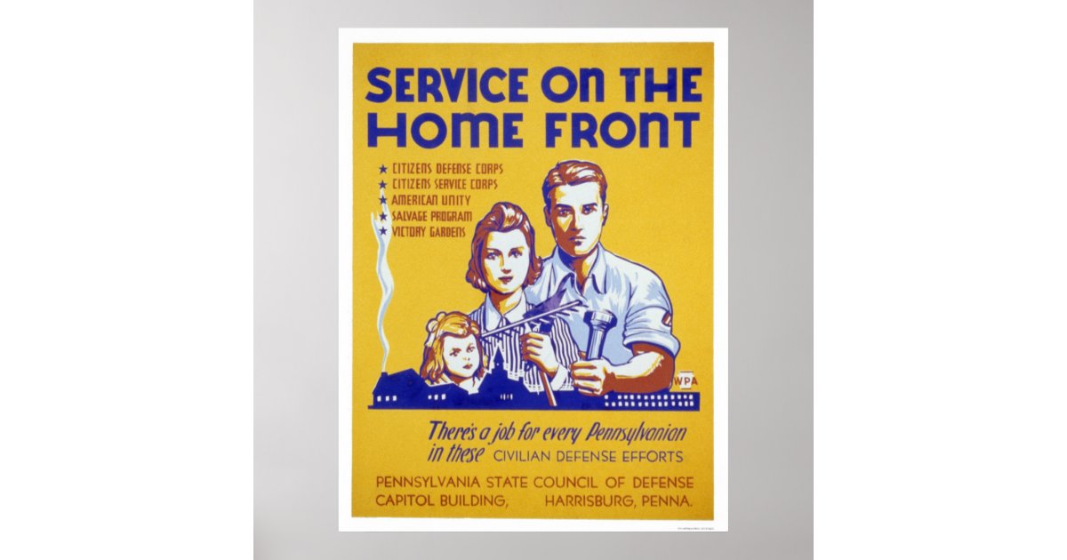 Service On The Homefront WPA Poster | Zazzle
