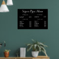 Service Price Menu Custom Printed Poster | Zazzle