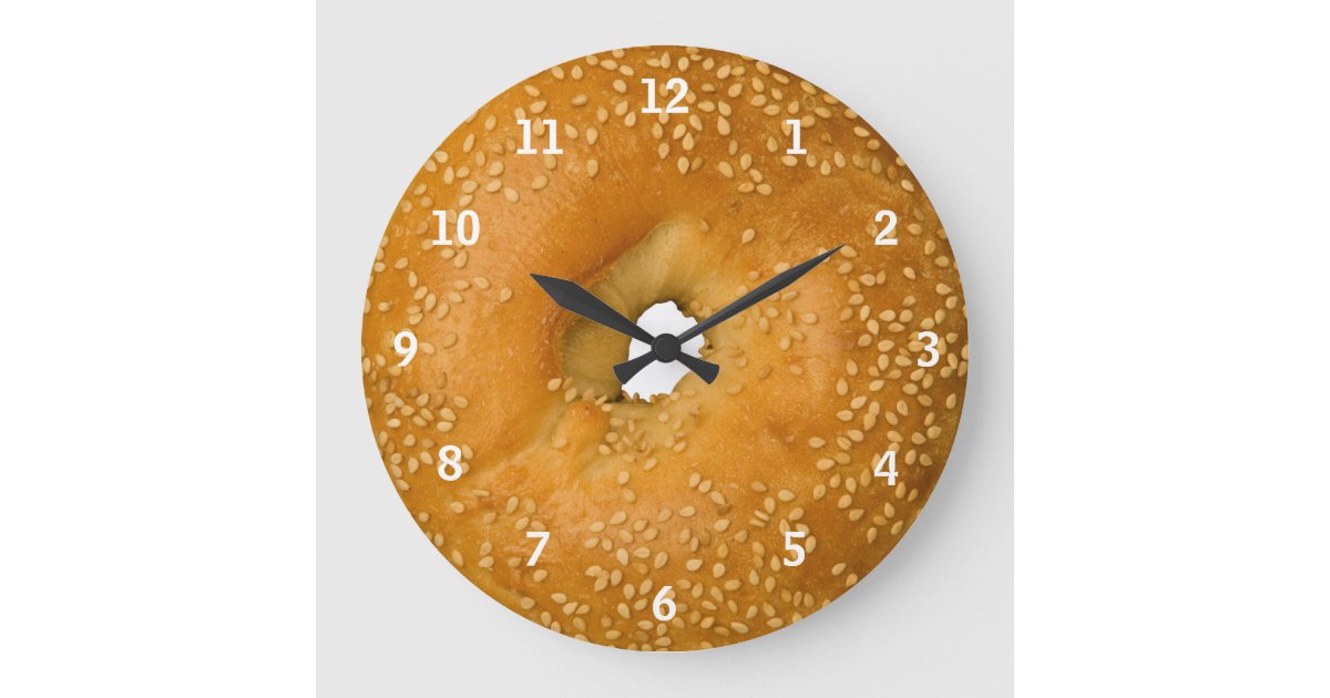 Sesame Bagel Clock | Zazzle