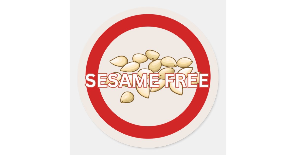 Sesame Free Food Allergy Alert Classic Classic Round Sticker | Zazzle