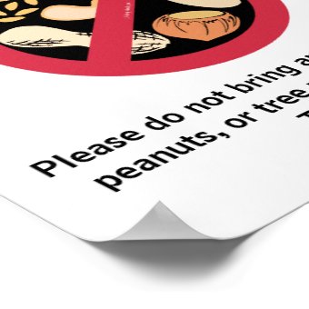 Sesame & Nut Free Classroom Custom Allergy School Poster | Zazzle