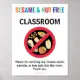 Sesame & Nut Free Classroom Custom Allergy School Poster | Zazzle